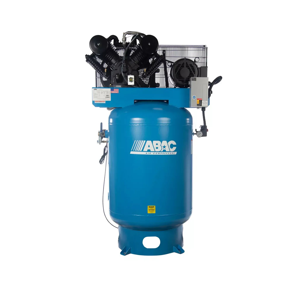 ABAC Ironman Piston Air Compressor 7.5hp 80 Gallon - Heavy-Duty V-Pump ...