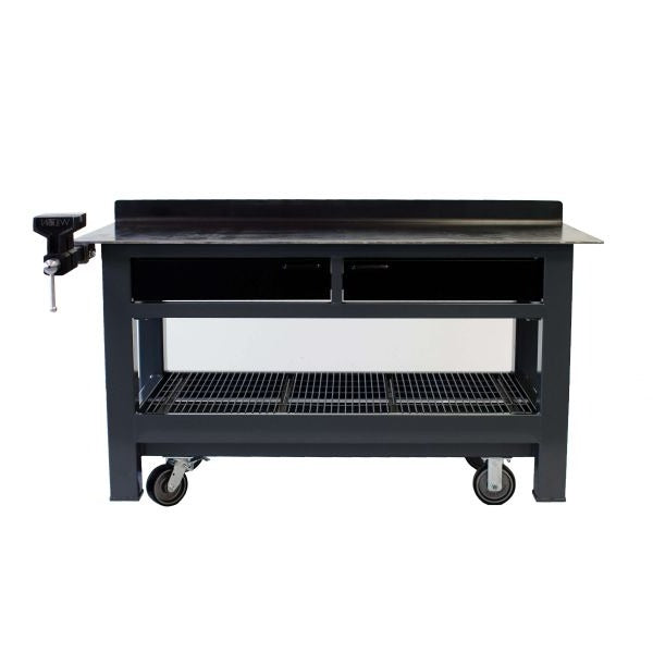 Work Bench | 6ft. Long with Casters | Two Drawers | Full Size Wire She ...
