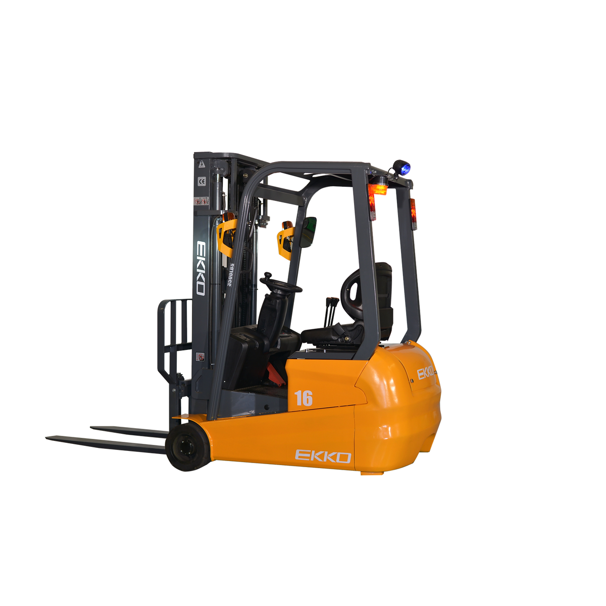 3-Wheel Lithium Forklift | 3500 lbs | 189"Lift | EKKO EK16A-189LI ...