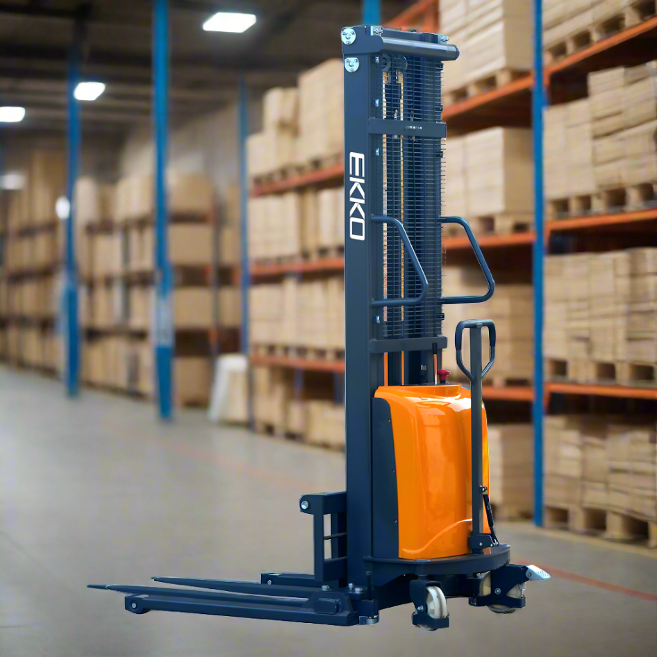 Semi-Electric Straddle Stacker | 3300 lbs Capacity | Lift Height 138 ...