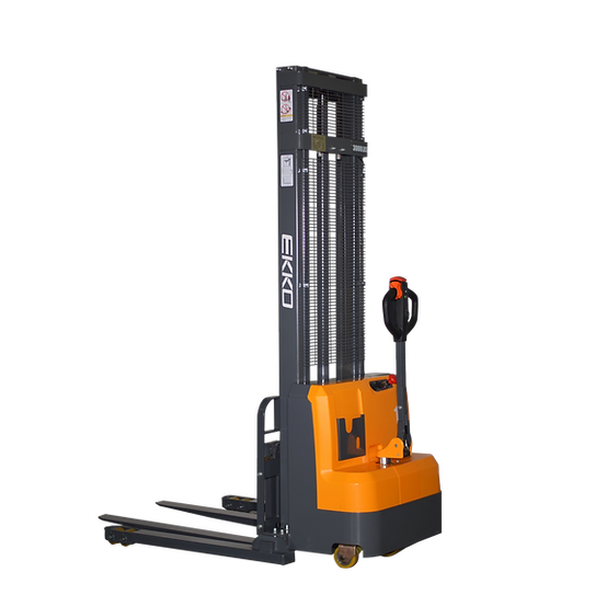 Full Powered Straddle Stacker | 3000 lb. Cap.| 138" Height | EKKO EB14 ...