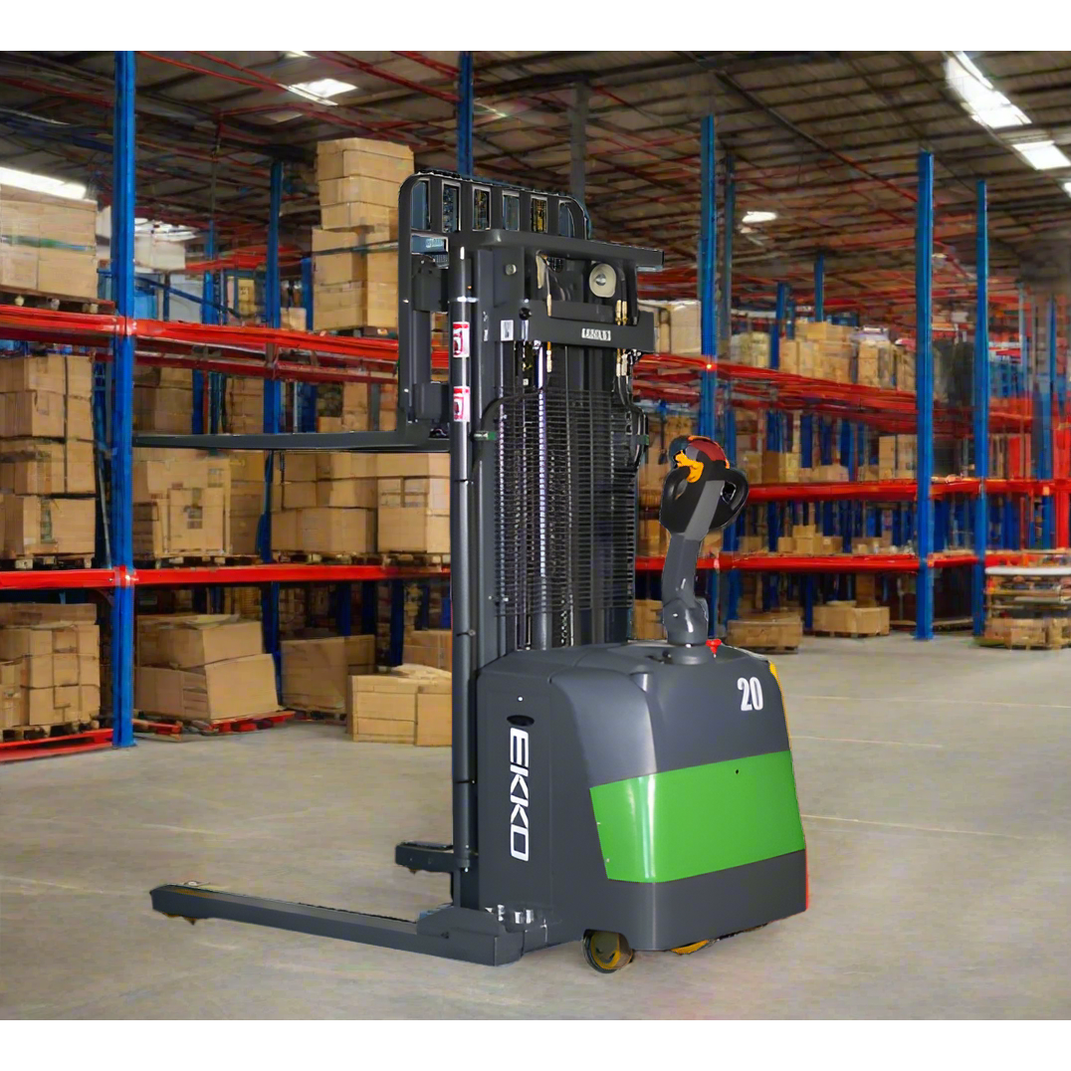 Electric Straddle Stacker | 4400 lb. Cap.| 189" Height | EKKO EB20CS-1 ...