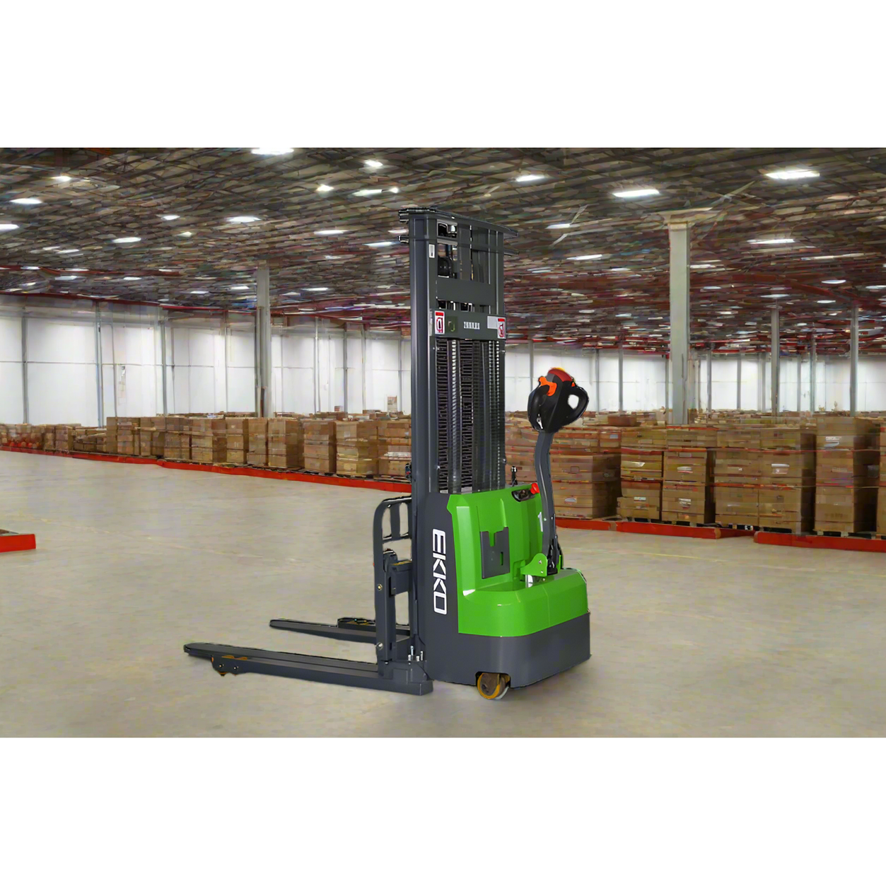 Lithium Straddle Stacker | 3000 lb. Cap.| 145" Height | EKKO EB14C-145 ...