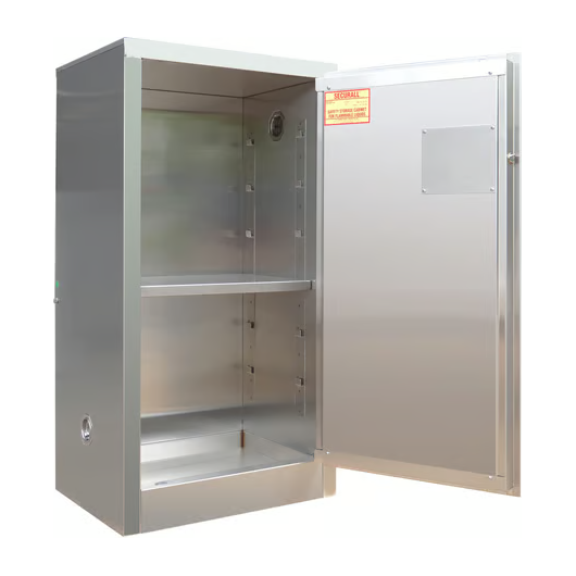 Flammable Liquid Storage Cabinet | 16 Gallon | Stainless Steel | Self ...