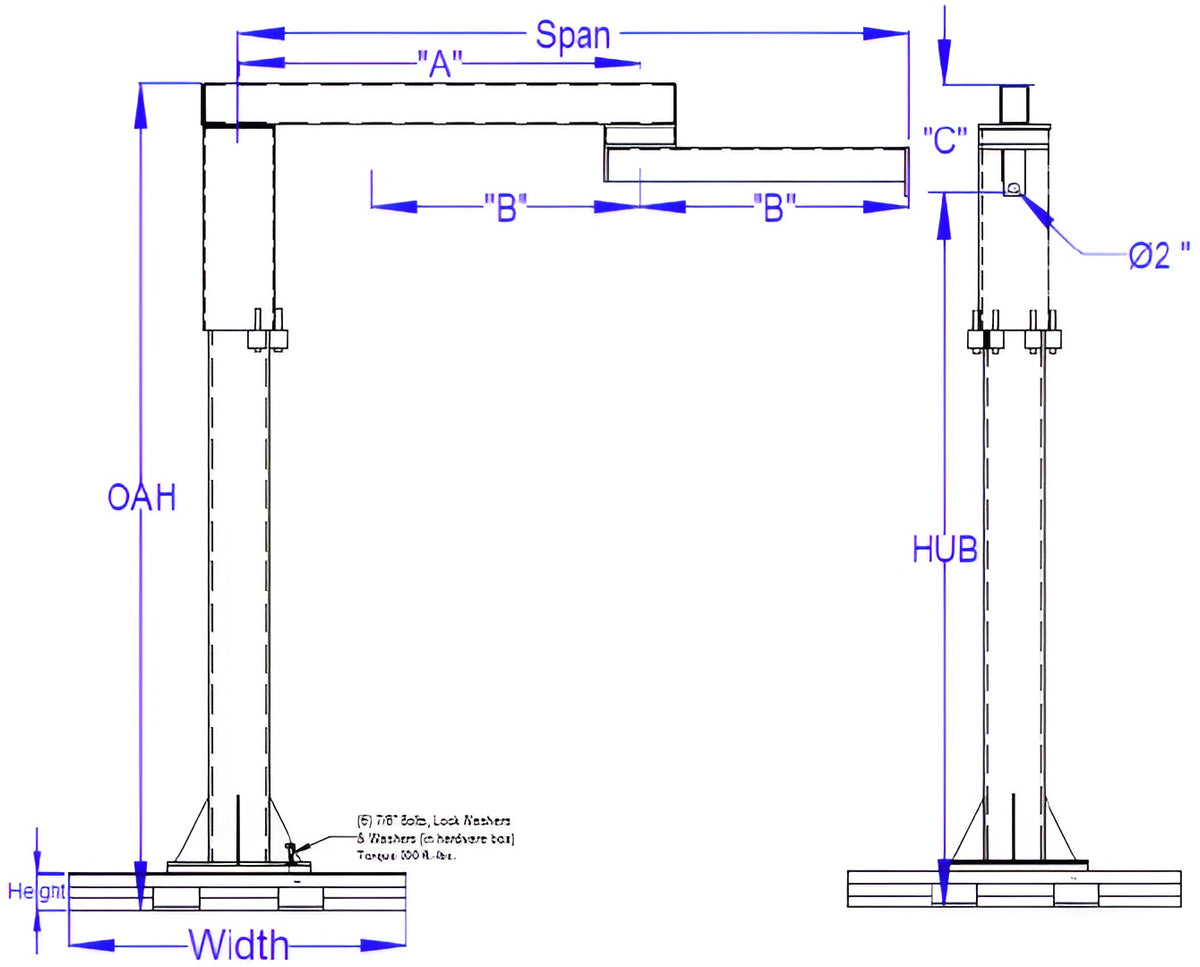 All Lift Cranes MC-FAR Series Portable Articulating JIB Crane 500 Lbs ...