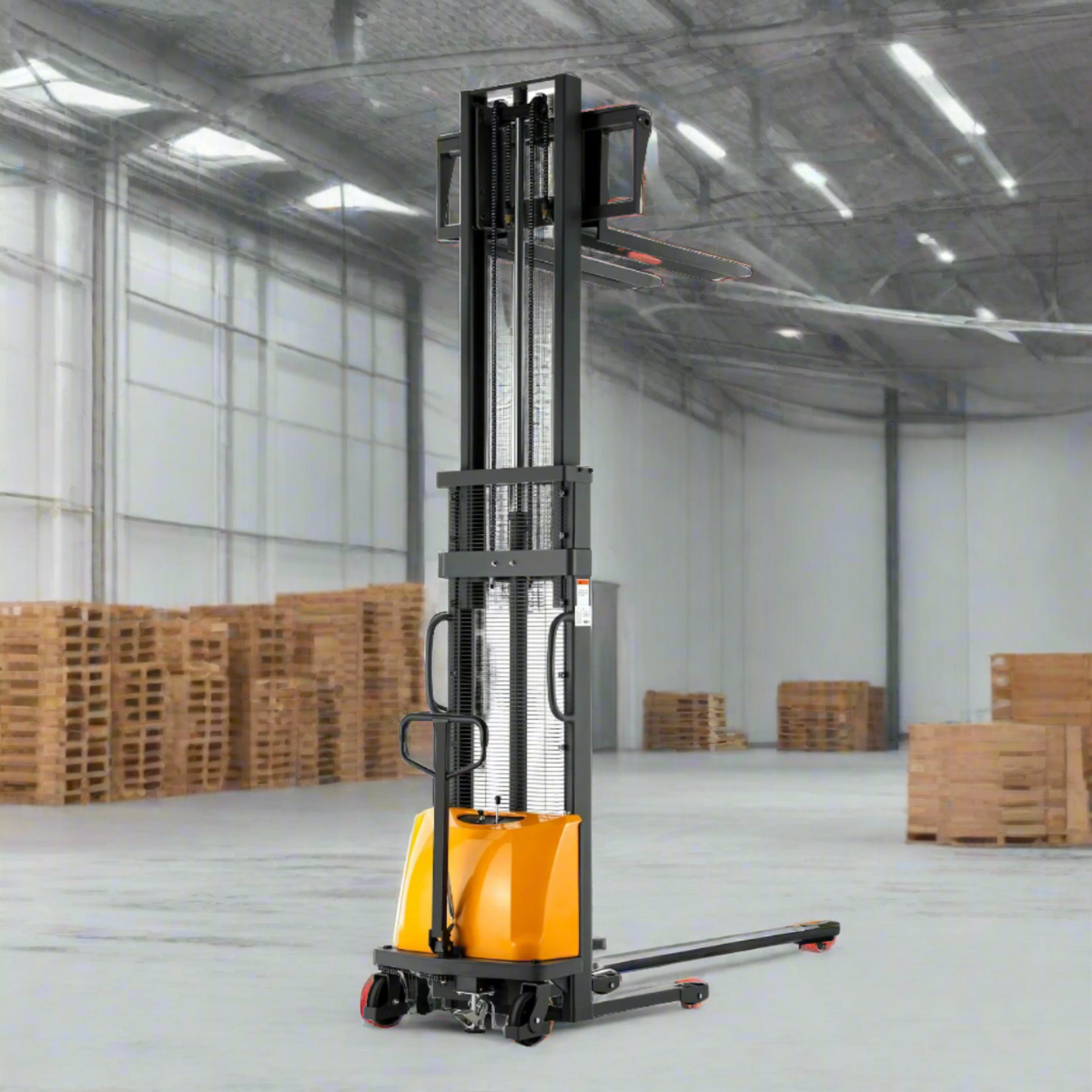 Electric Pallet Stacker | Fixed | 3300 lbs. Capacity | 118'' Lift Heig ...