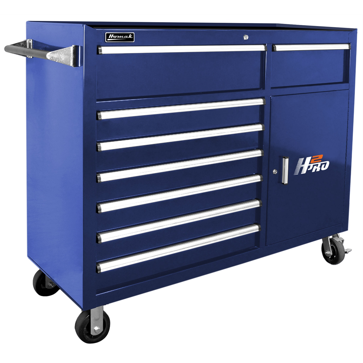 Homak Manufacturing 56'' H2Pro Series 8 Drawer Rolling Cabinet, Blue H ...