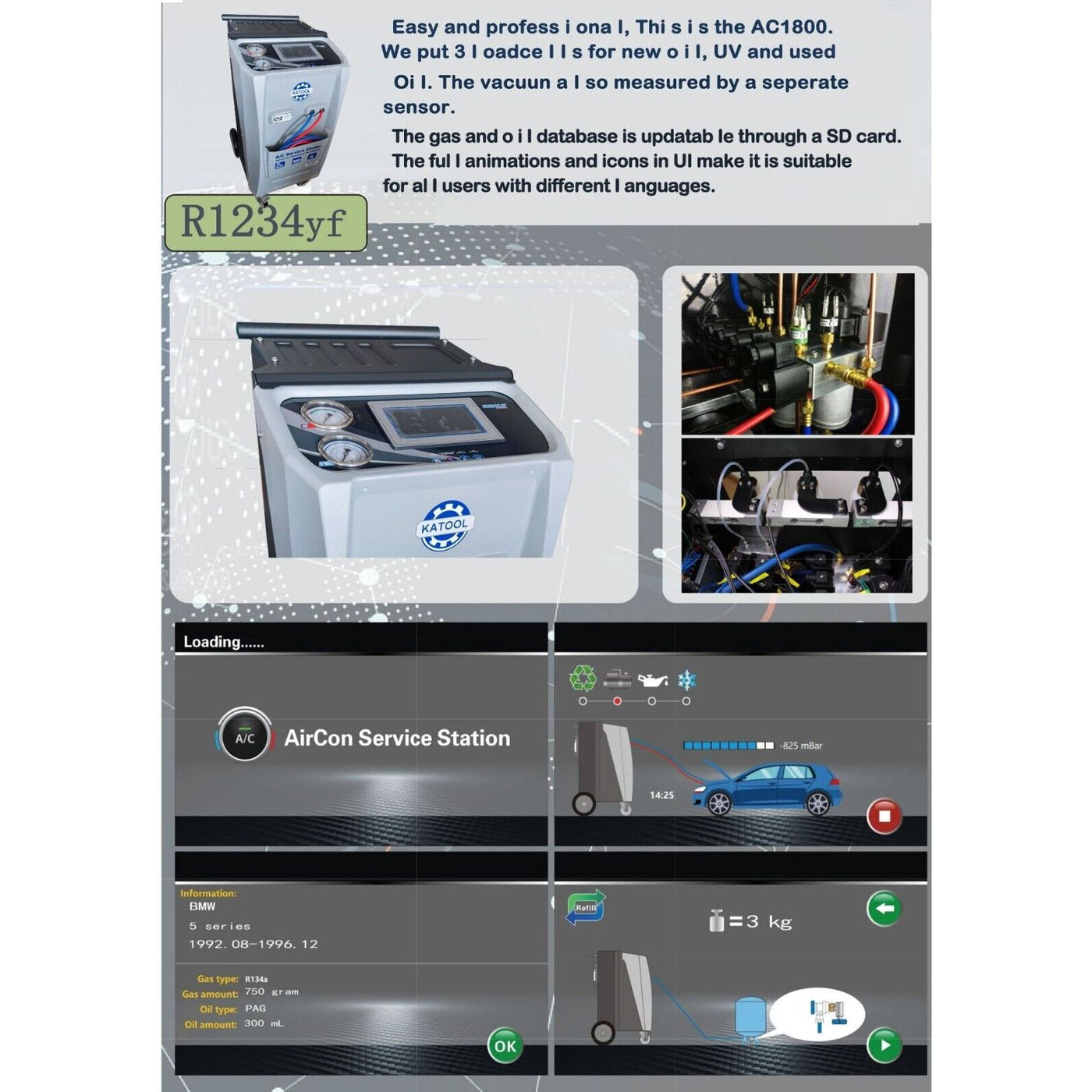 Fully Automatic R- 1234YF Recovery, Recycle & Recharge DUAL AC2100 Mac ...