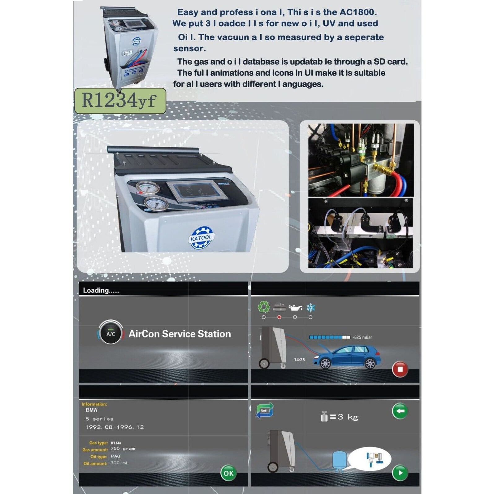 Fully Automatic R- 1234YF Recovery, Recycle & Recharge DUAL AC2100 Mac ...