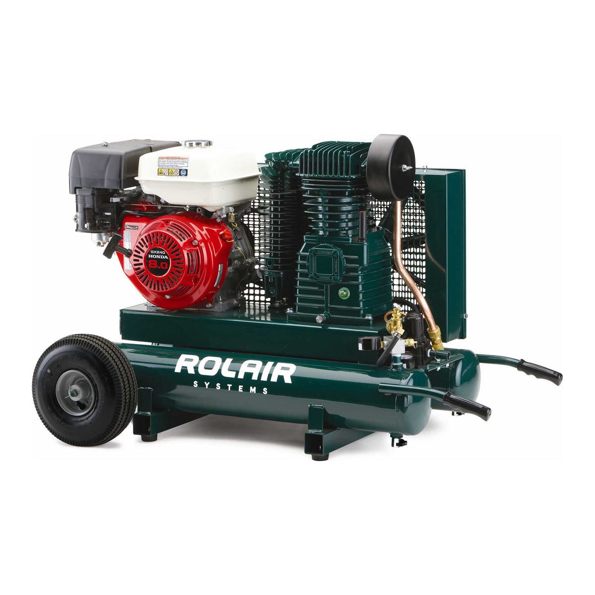 Gas Powered Wheeled Air Compressor | 9HP | Rolair Systems 7722HK28 ...