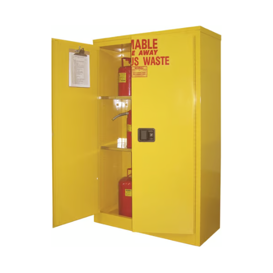 Hazardous Waste Storage Cabinet | 45 Gallon | 2 Shelves | 2 Doors | Se ...