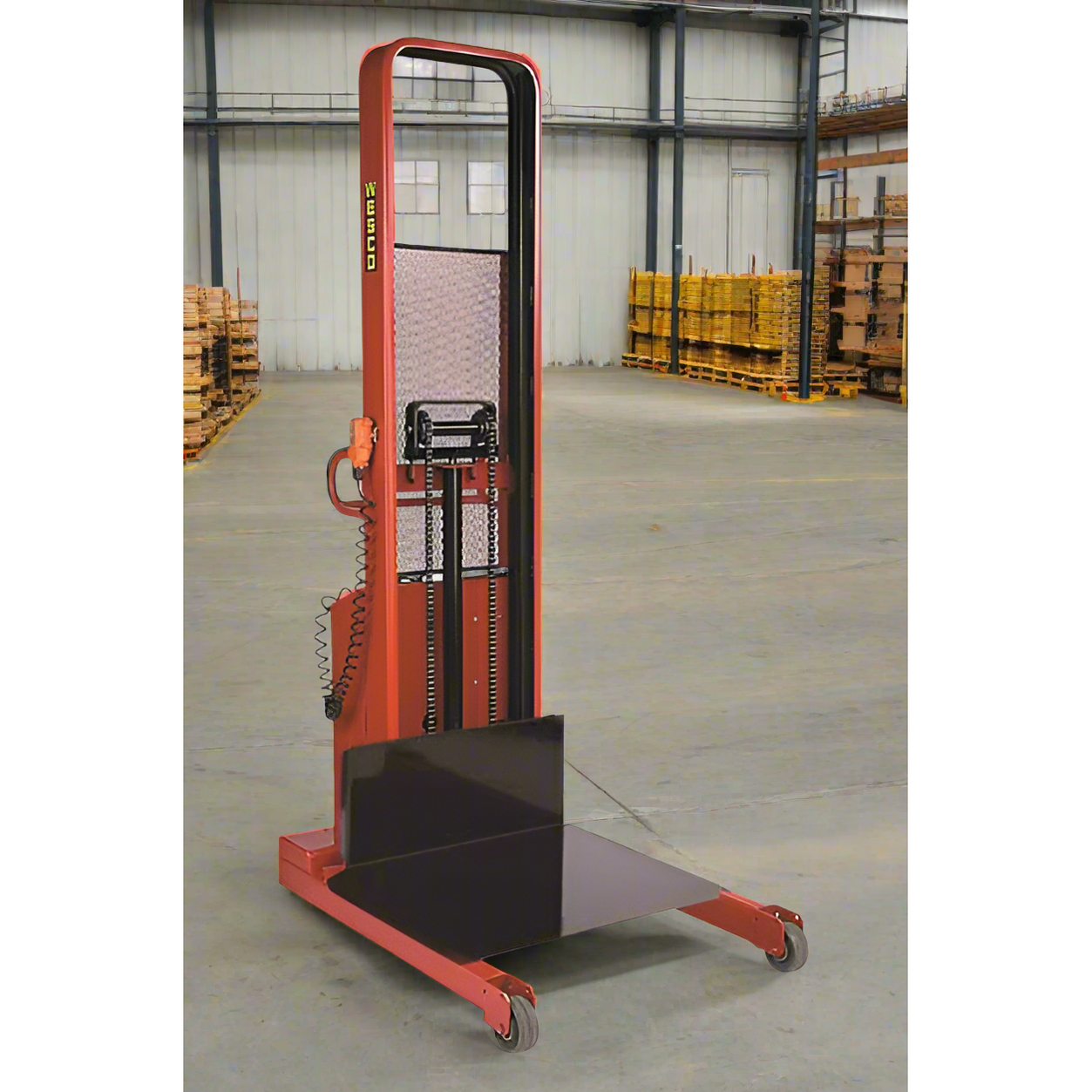 Powered Stacker | 30" x 32" | 1500 lb Capacity | Fixed Base | Wesco In — Prime Industrial USA